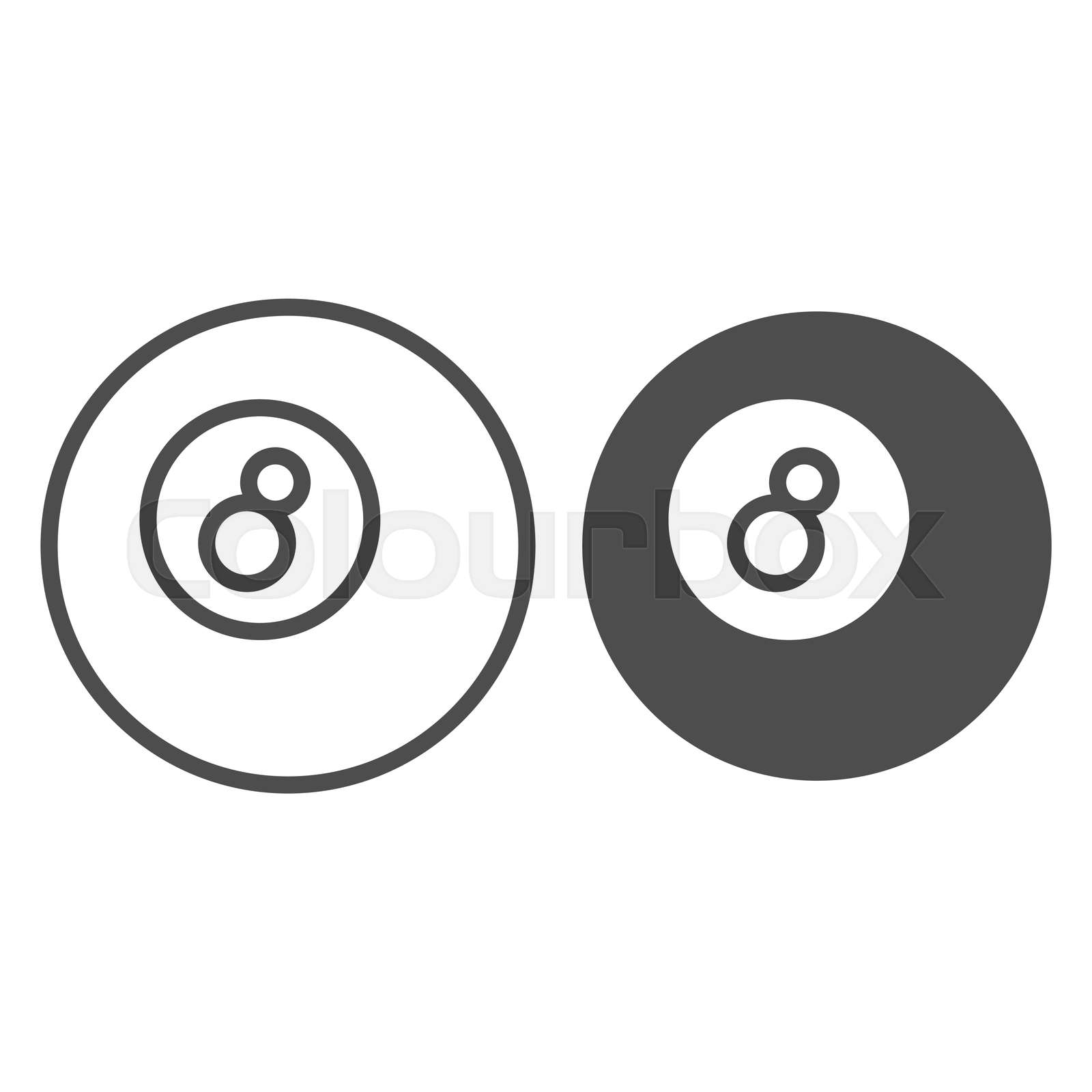 Billiard ball line and glyph icon. Pool ball vector illustration ...