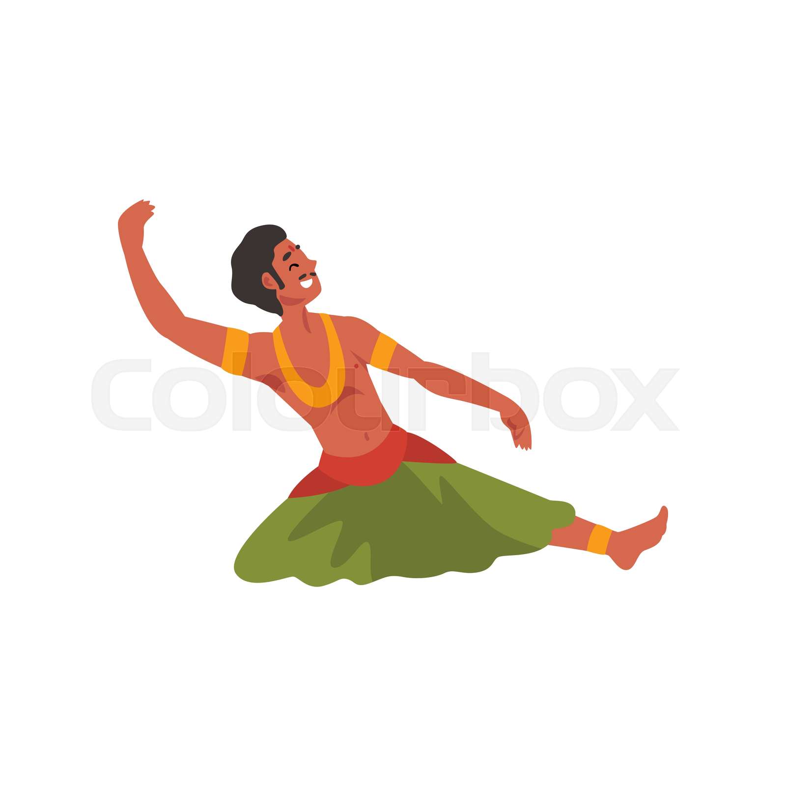 Male Indian Dancer Character in Traditional Clothes, Young Smiling Man ...