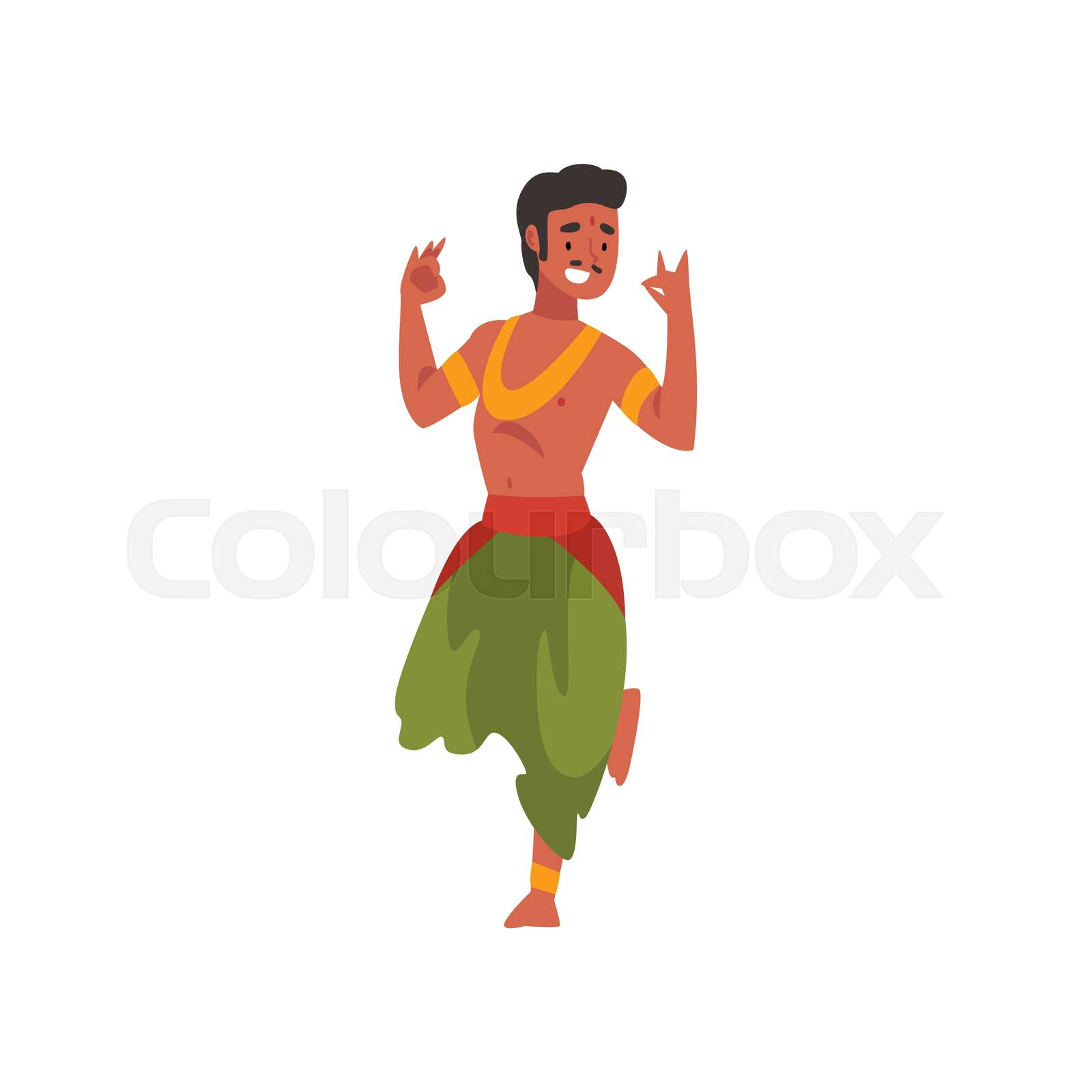 Indian Dancer in Traditional Clothes, Young Smiling Man Performing Folk ...