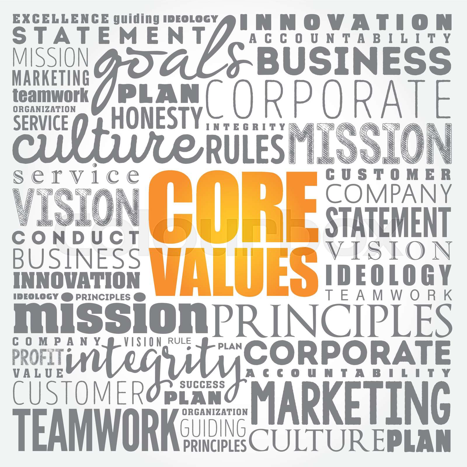 Core values word cloud collage | Stock vector | Colourbox