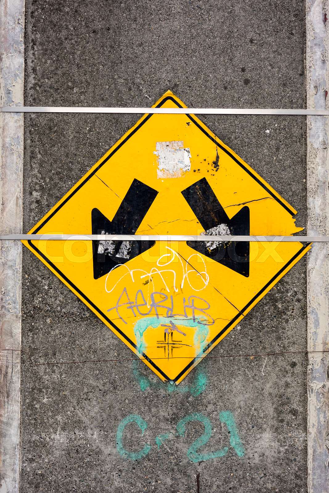 Sign With Two Arrows | Stock image | Colourbox