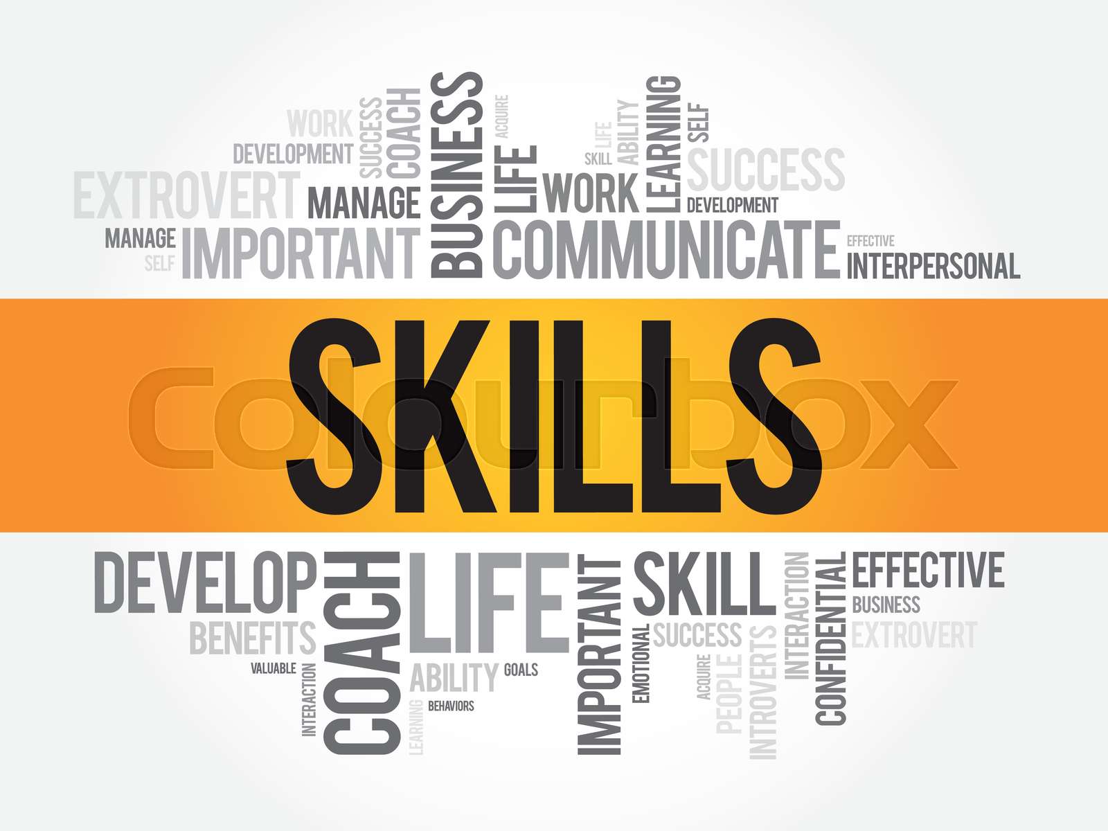 SKILLS word cloud collage | Stock vector | Colourbox