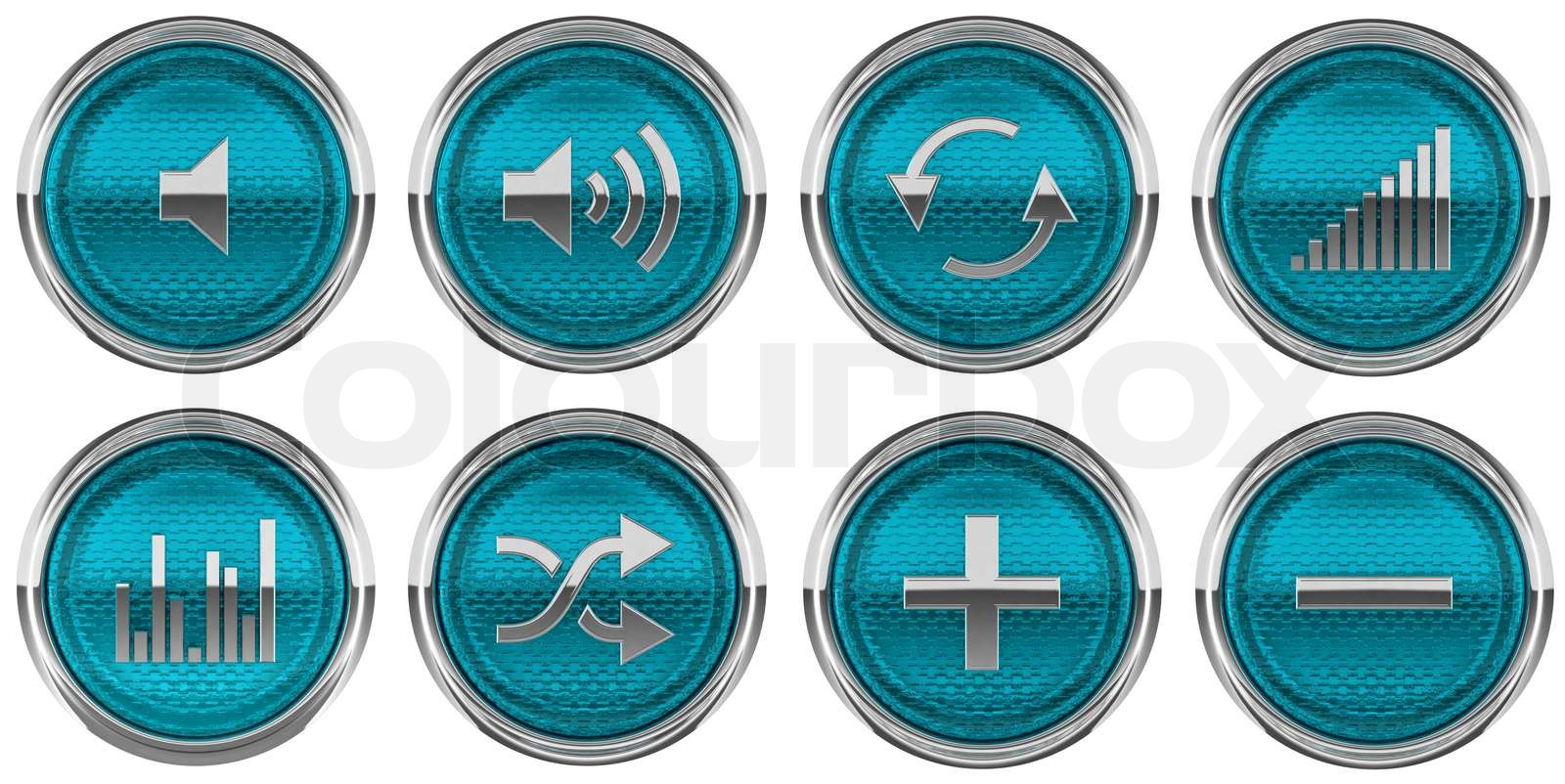Blue Control panel buttons isolated | Stock image | Colourbox