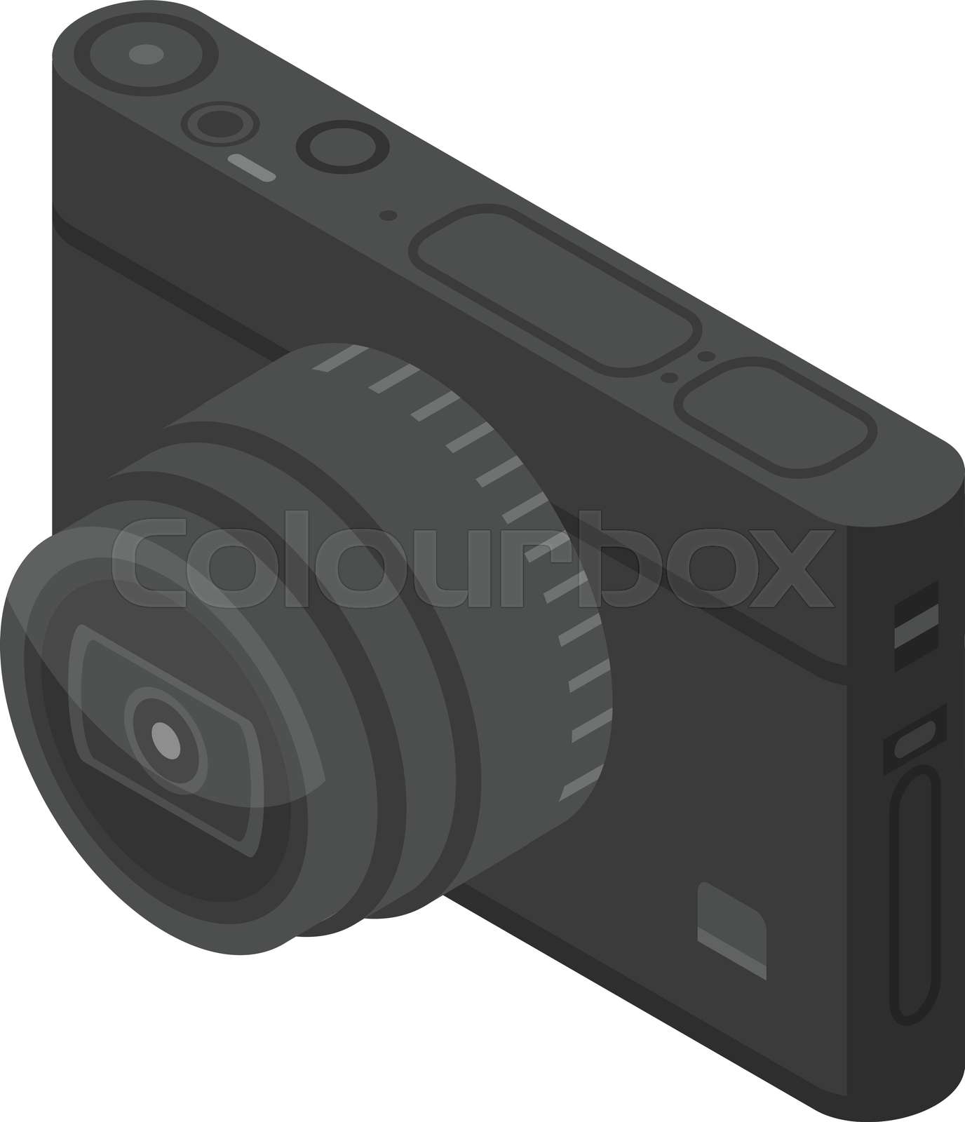 Black camera icon, isometric style | Stock vector | Colourbox