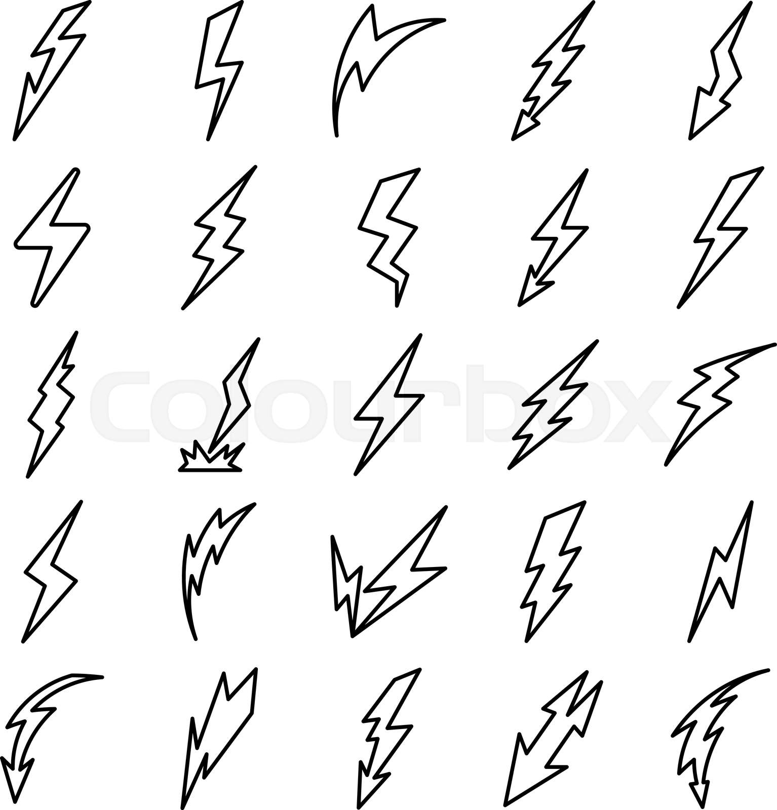 blitz, icons, set | Stock-Vektor | Colourbox