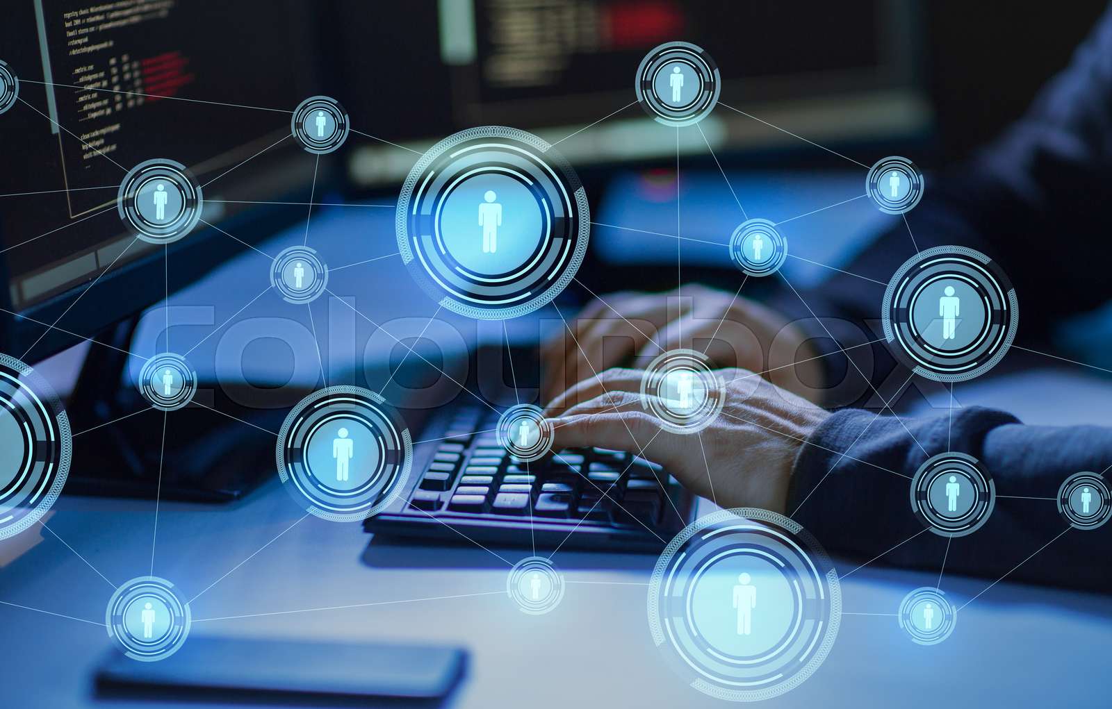 hacker using computer virus for cyber attack | Stock image | Colourbox