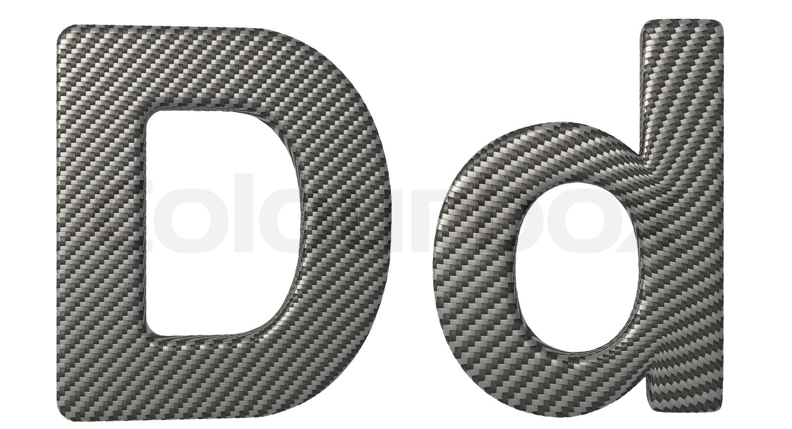 Carbon fiber font D lowercase and capital letters | Stock image | Colourbox