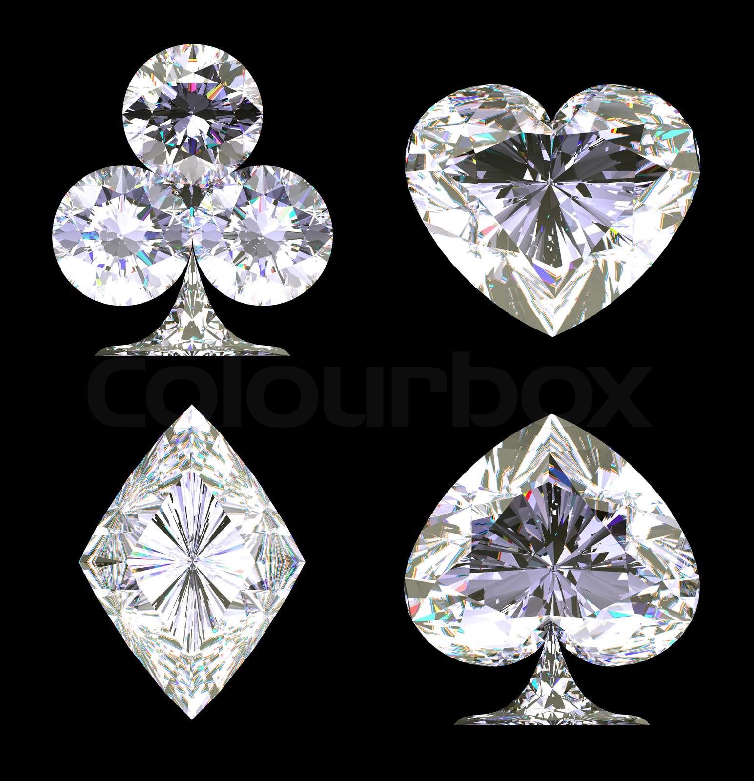 Sparkling Diamond shaped Card Suits | Stock image | Colourbox