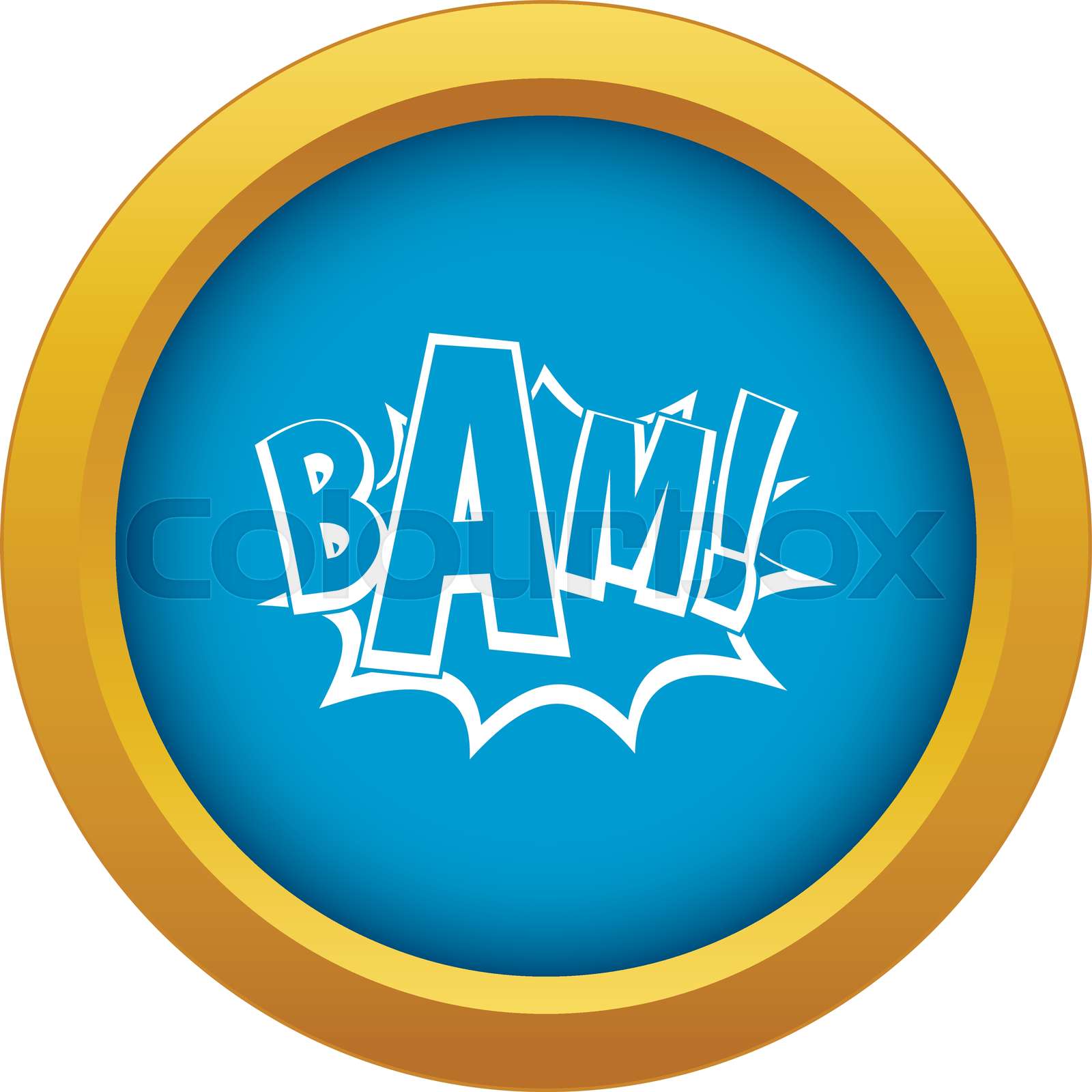 Bam Comic Book Bubble Icon Blue Vector Isolated Stock Vector Colourbox