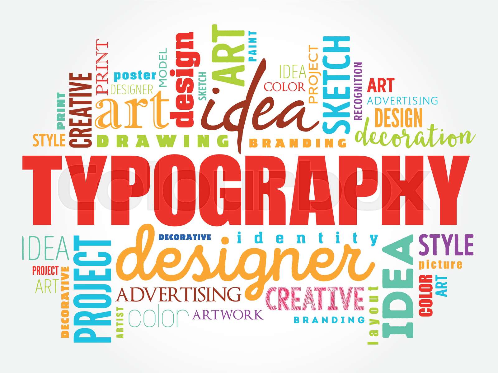 TYPOGRAPHY word cloud collage | Stock vector | Colourbox