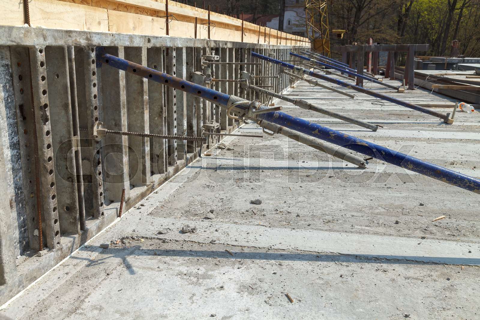 Construction of a new building, binding of reinforcement | Stock image ...