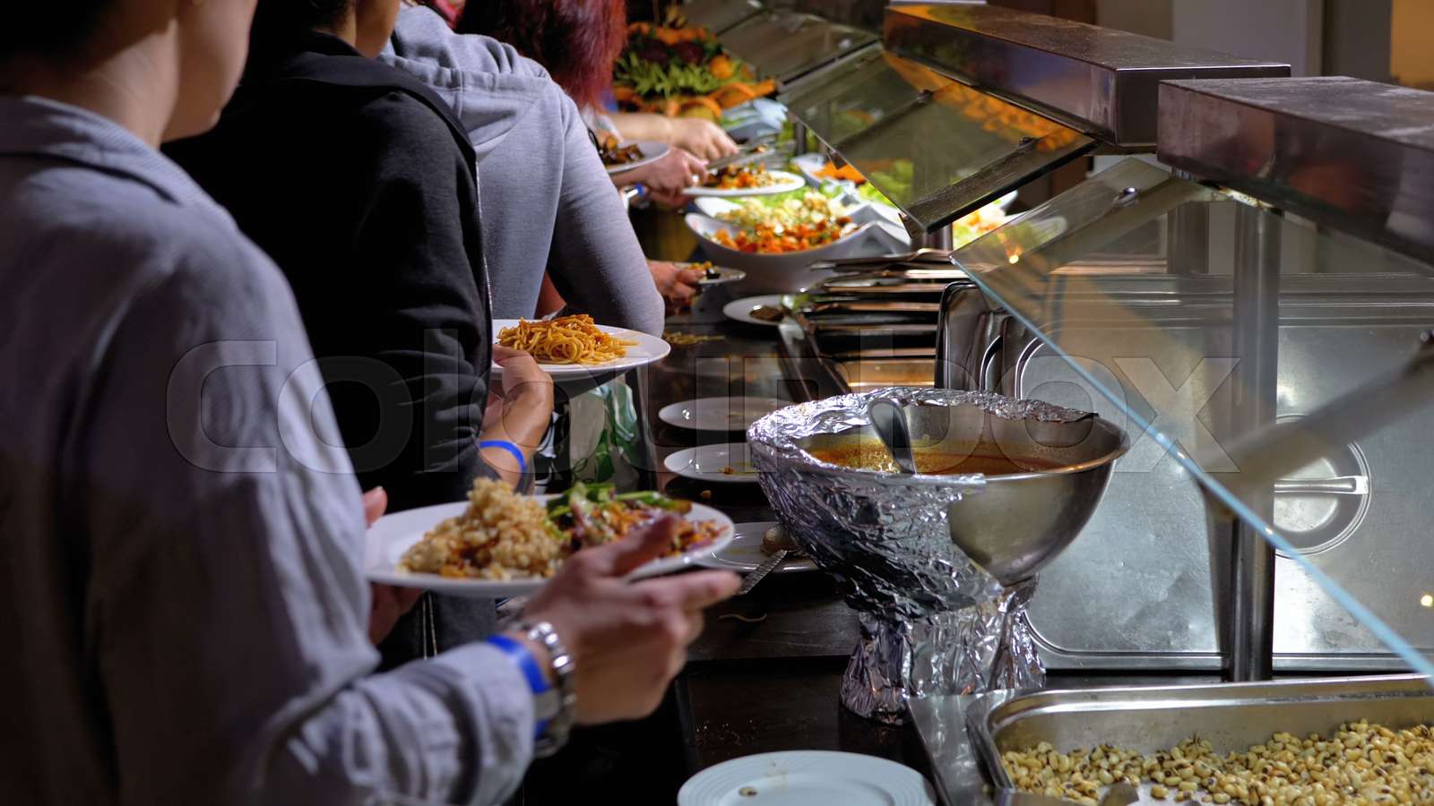 Various Ready-made Meals on the Counter in Dining Room Self-service ...