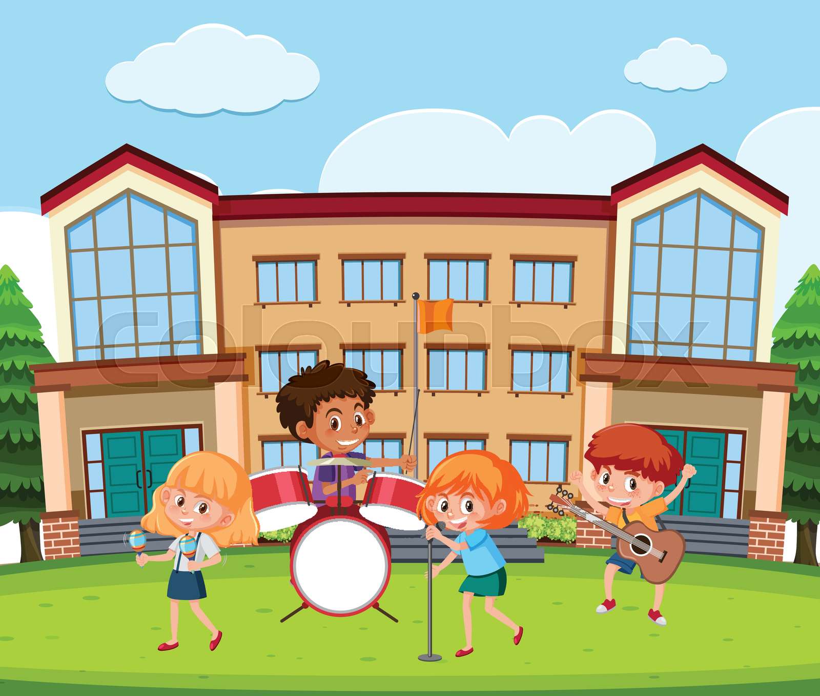 Student music band at school | Stock vector | Colourbox