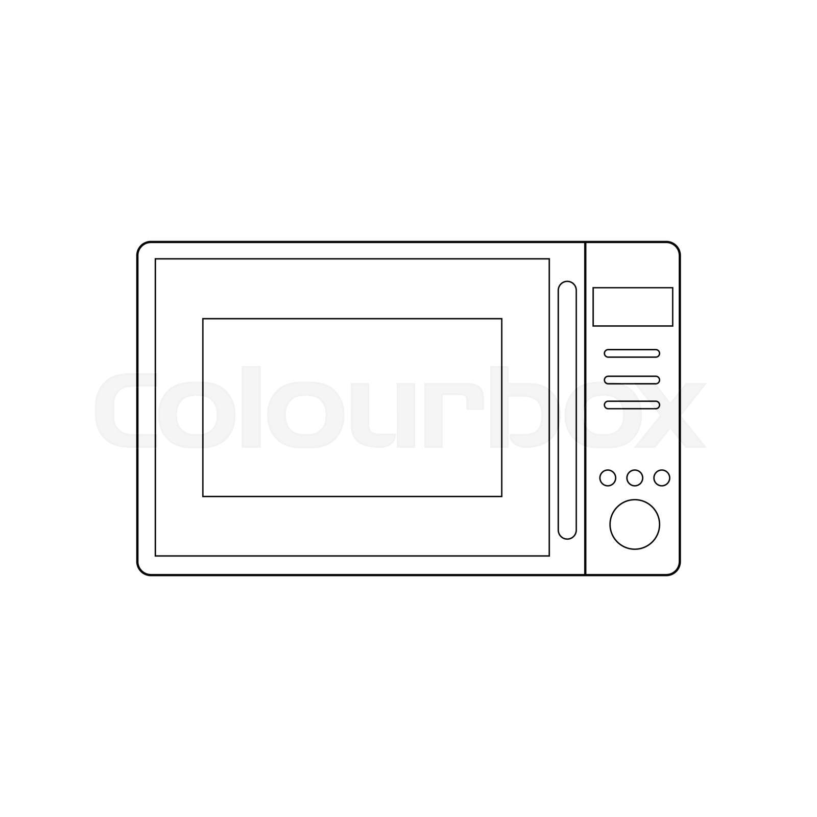 Microwave Oven outline | Stock vector | Colourbox