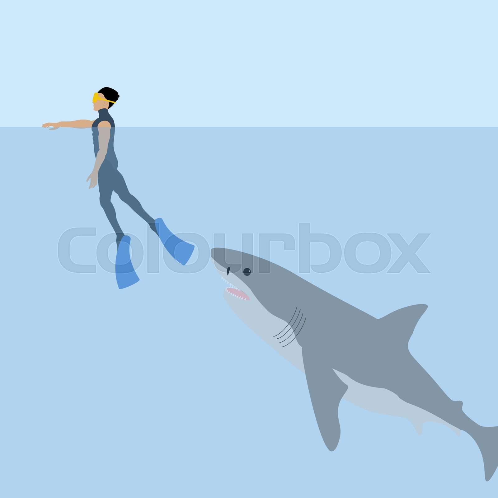 Shark attack illustration | Stock vector | Colourbox
