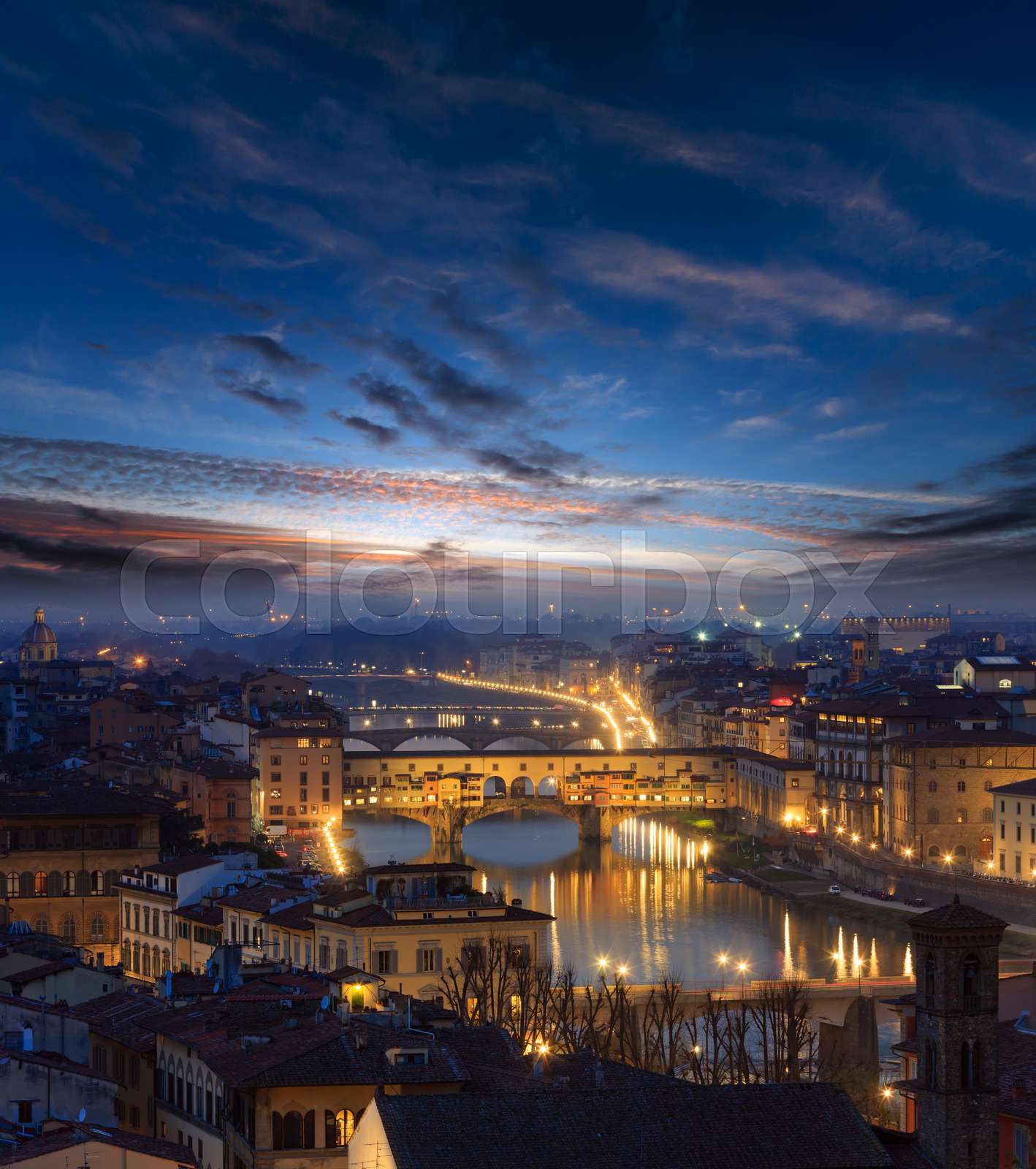 Evening Florence top view, Italy | Stock image | Colourbox