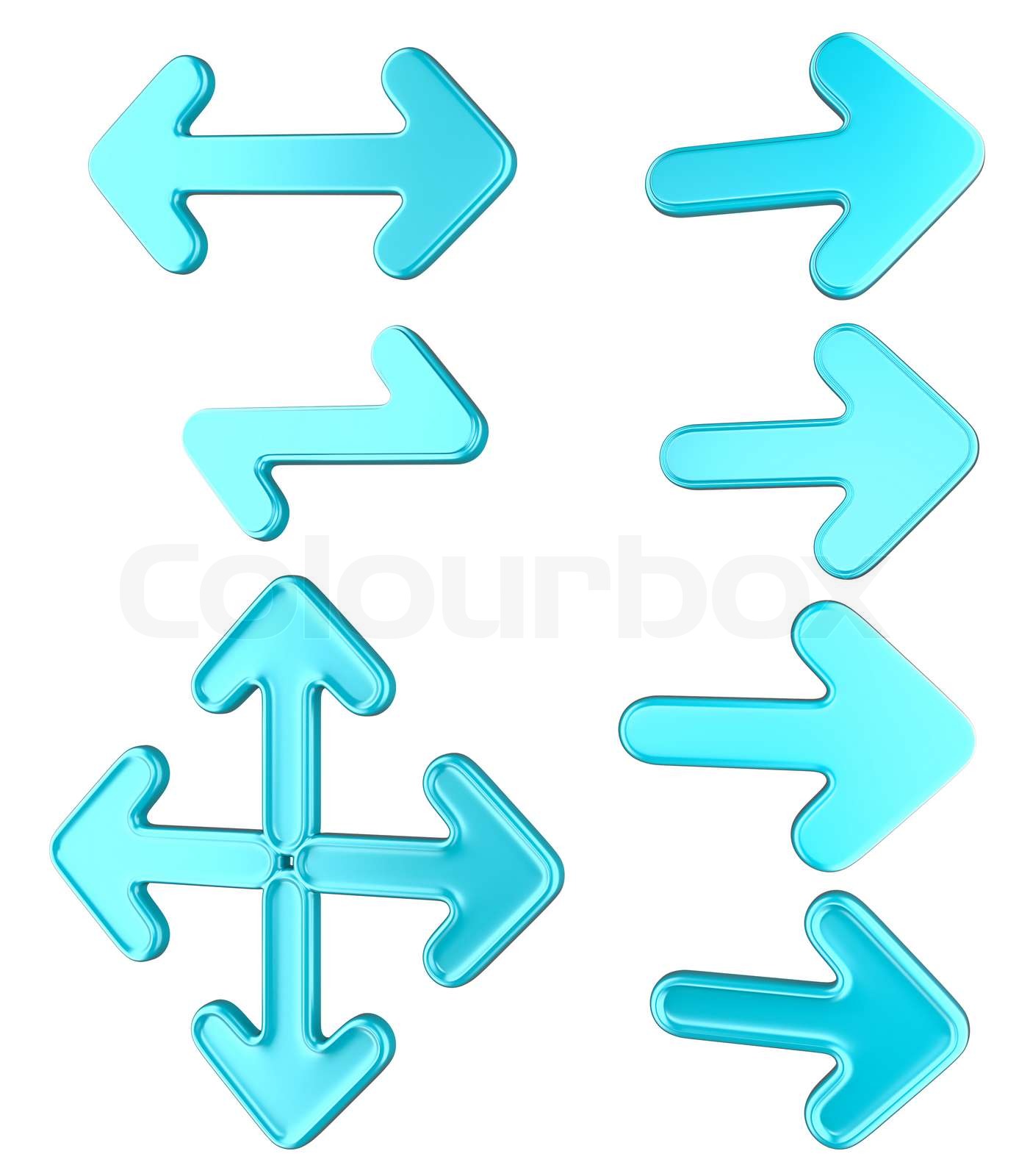 Blue arrows collection or set isolated | Stock image | Colourbox