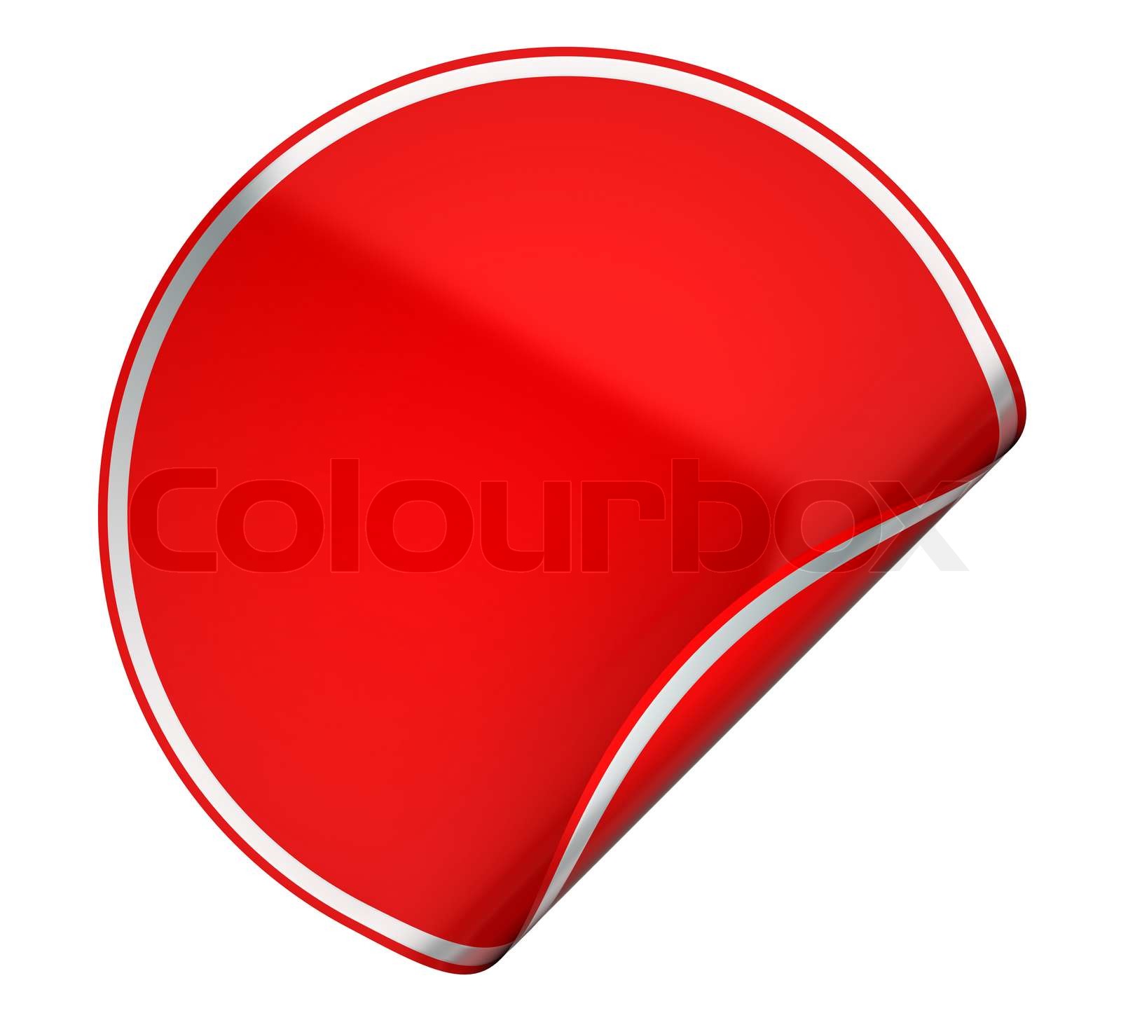 Red round sticker or label on white | Stock image | Colourbox