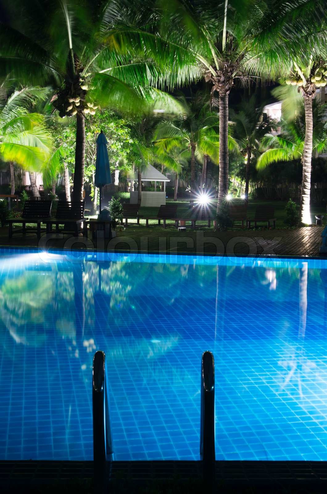 swimming pool in night | Stock image | Colourbox