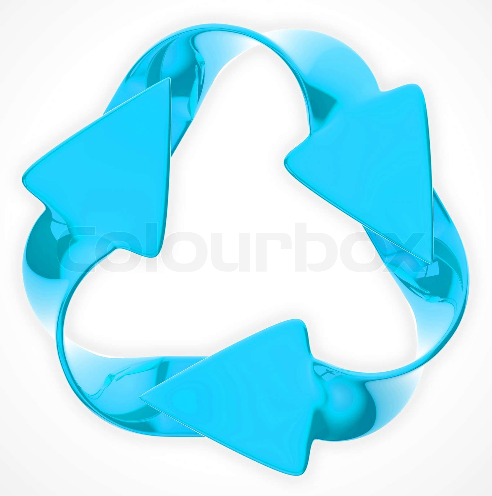 Environmental sustainability: blue recycling sign | Stock image | Colourbox