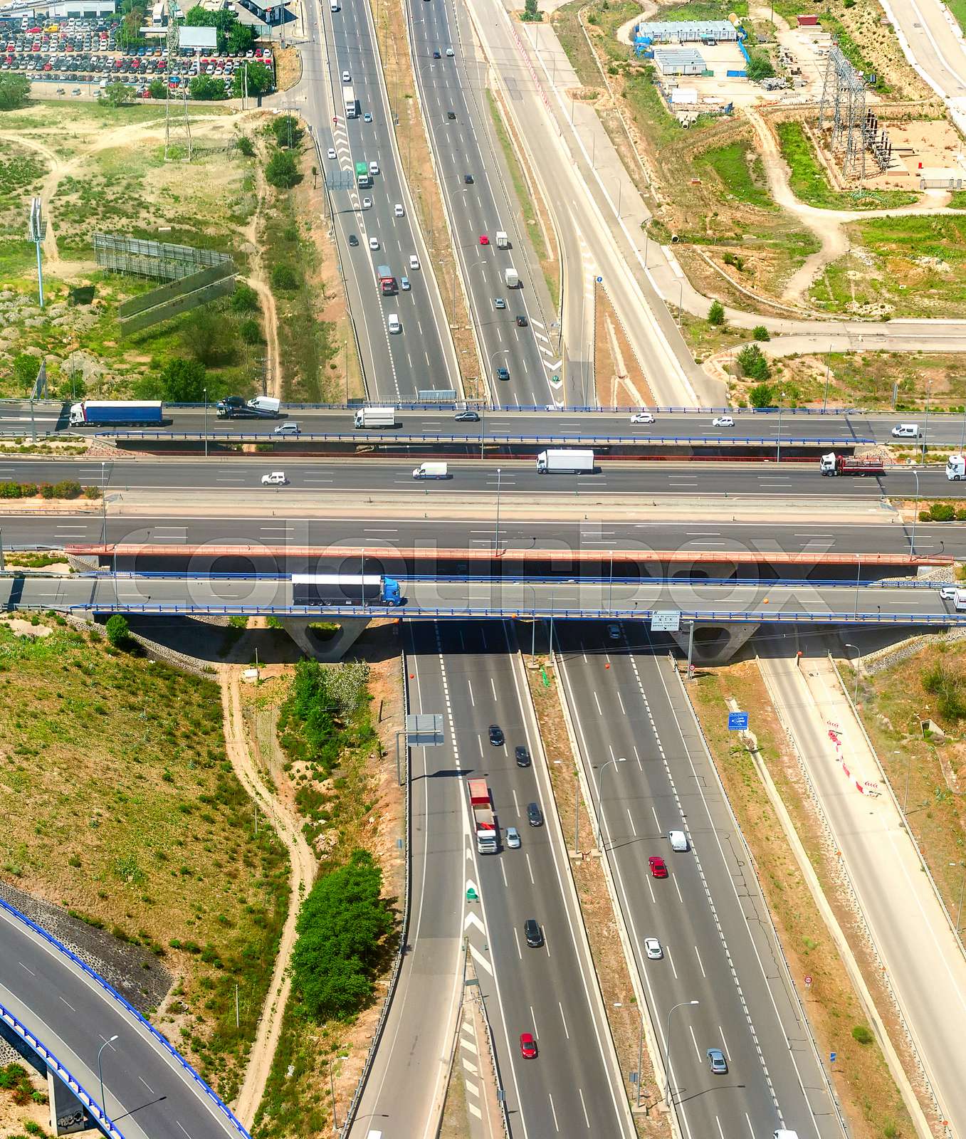 Traffic on highway junction infrastructure | Stock image | Colourbox