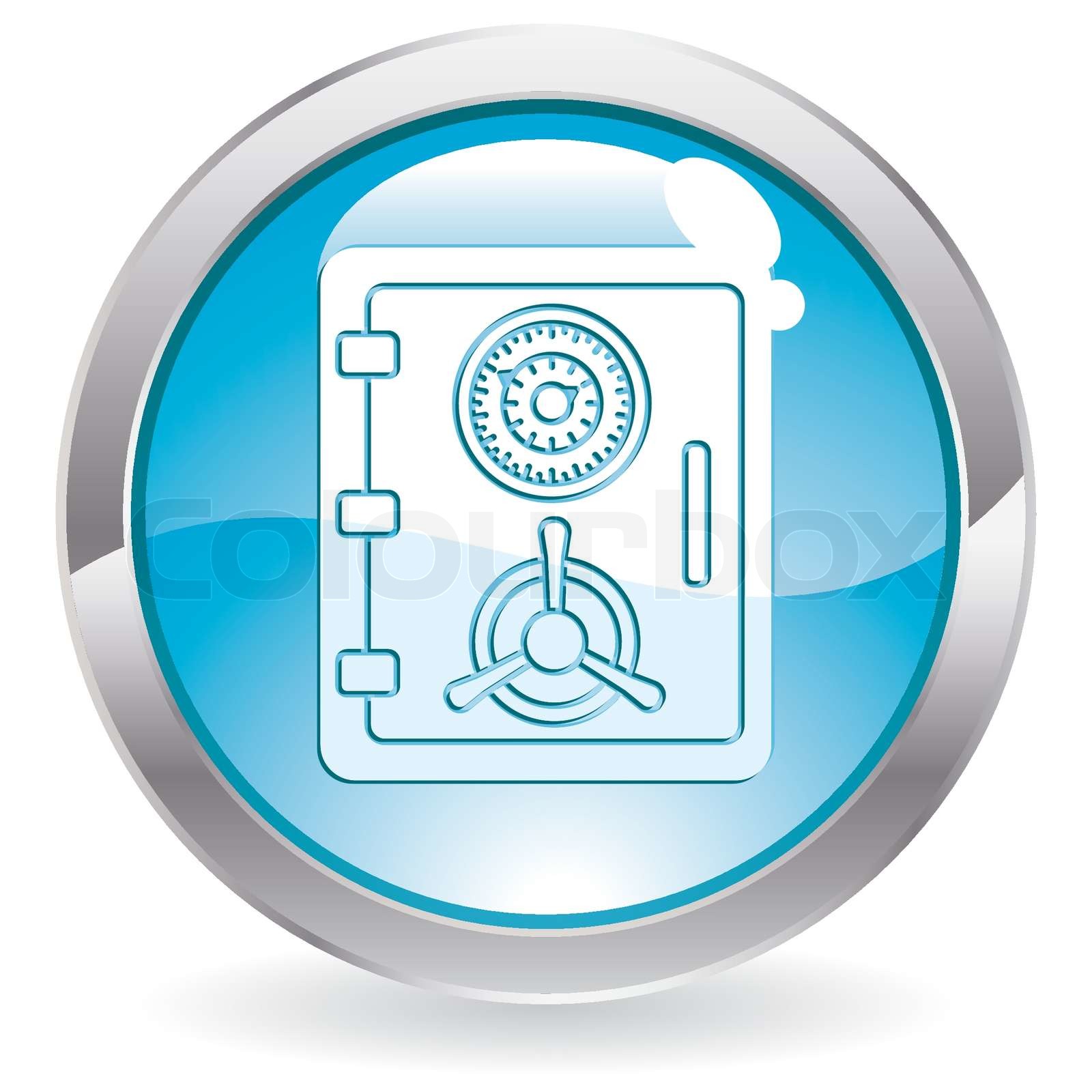 Button with Safe icon | Stock vector | Colourbox