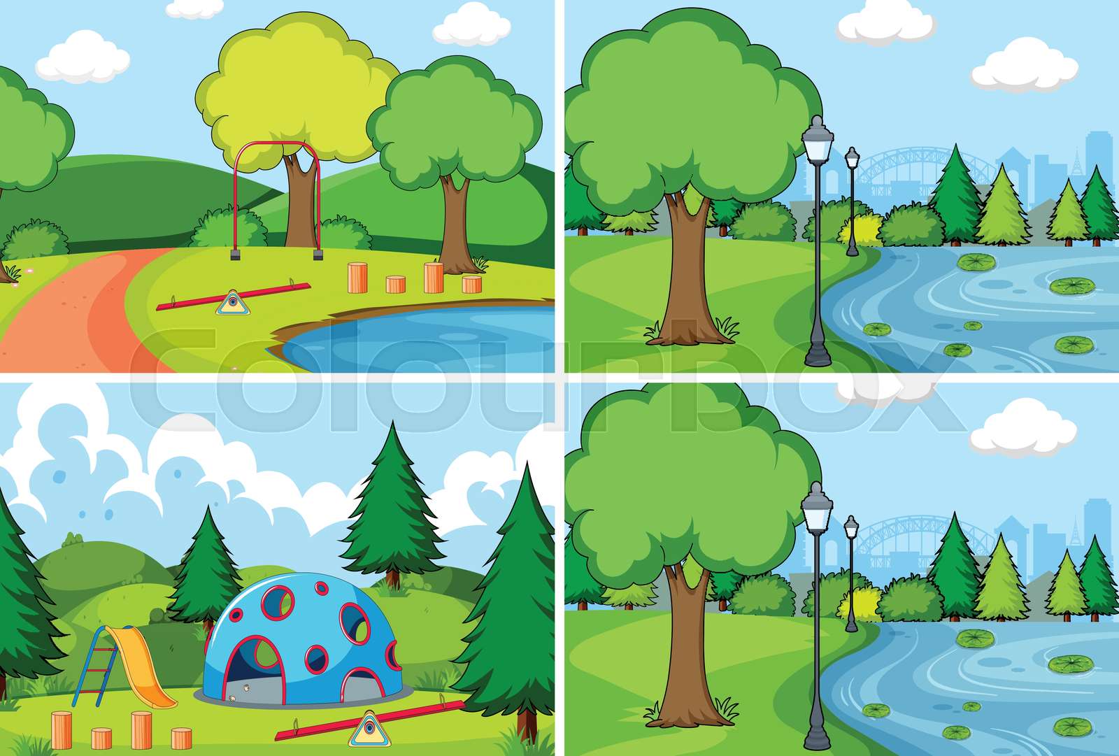 Set of simple park | Stock vector | Colourbox