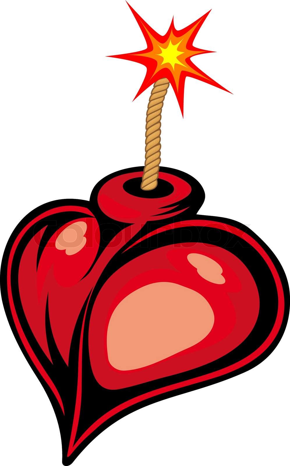 Cartoon heart bomb | Stock vector | Colourbox