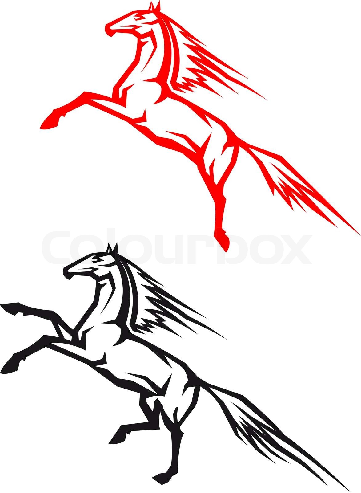 Pferde springen | Stock-Vektor | Colourbox