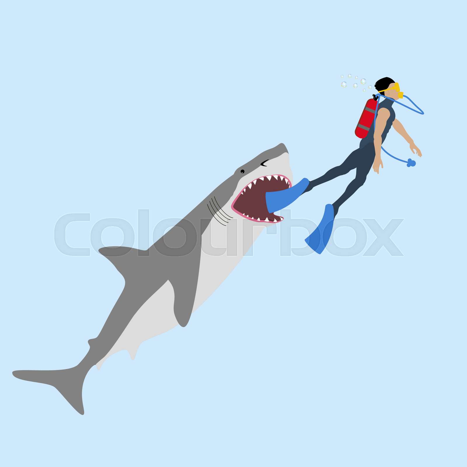 Shark attack illustration | Stock vector | Colourbox
