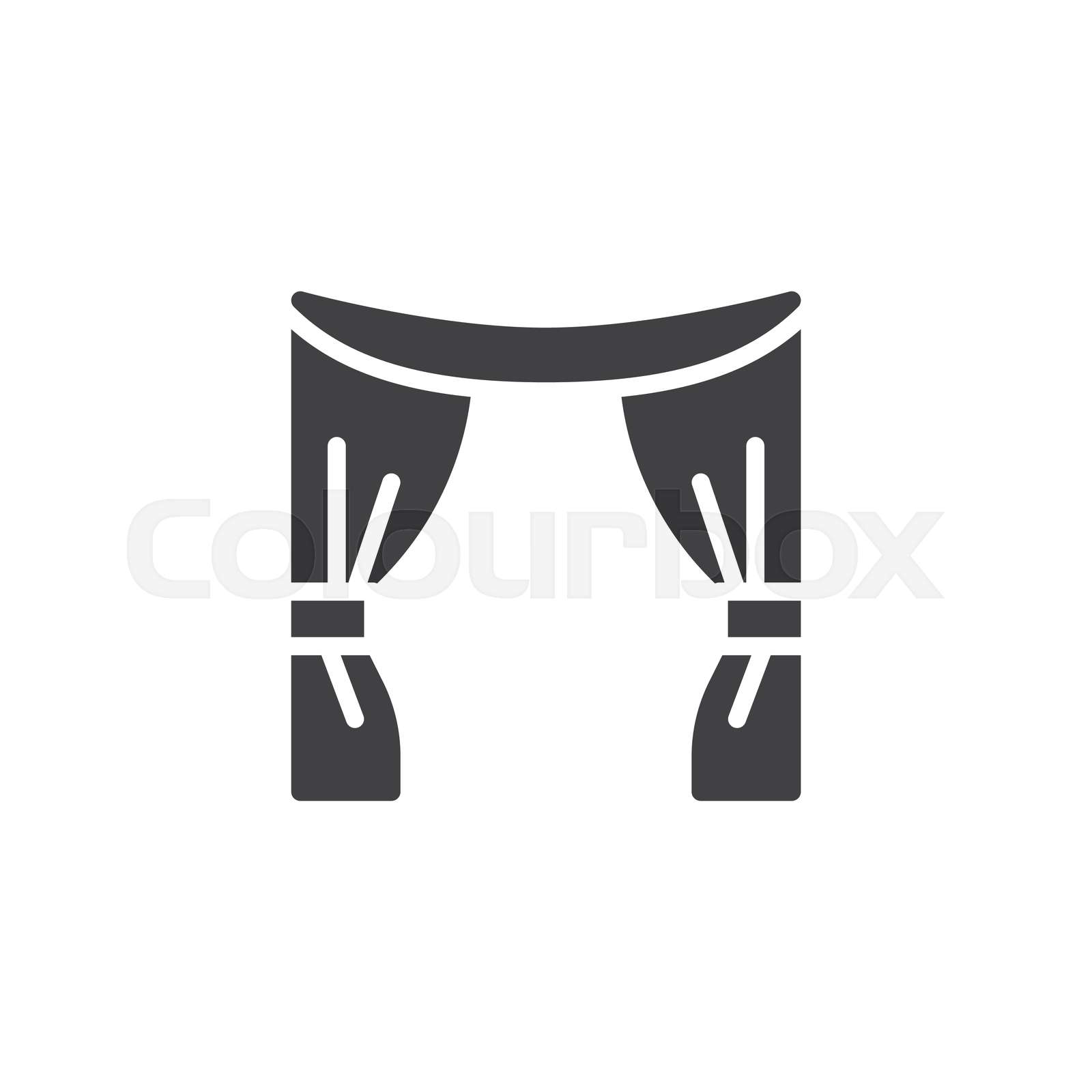 Open curtains vector icon | Stock vector | Colourbox