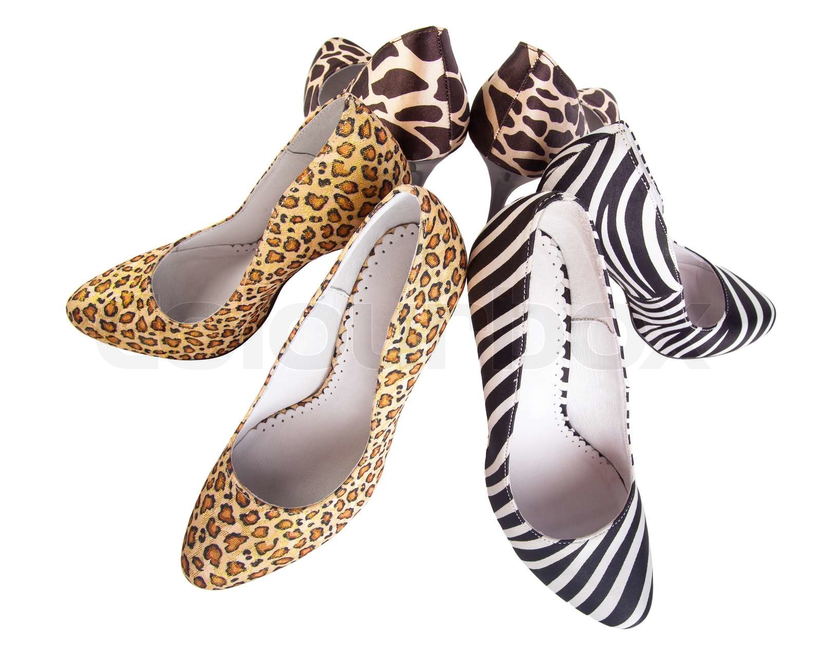 Row of three various women shoes | Stock image | Colourbox