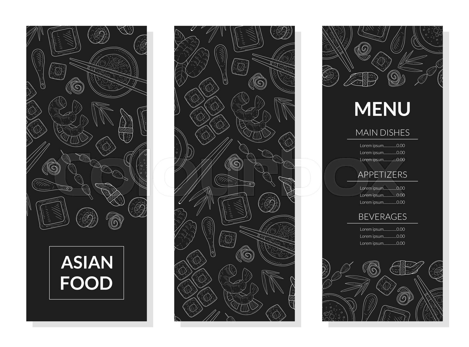 Asian Food Menu Template, Main Dishes, Appetizers, Beverages of ...