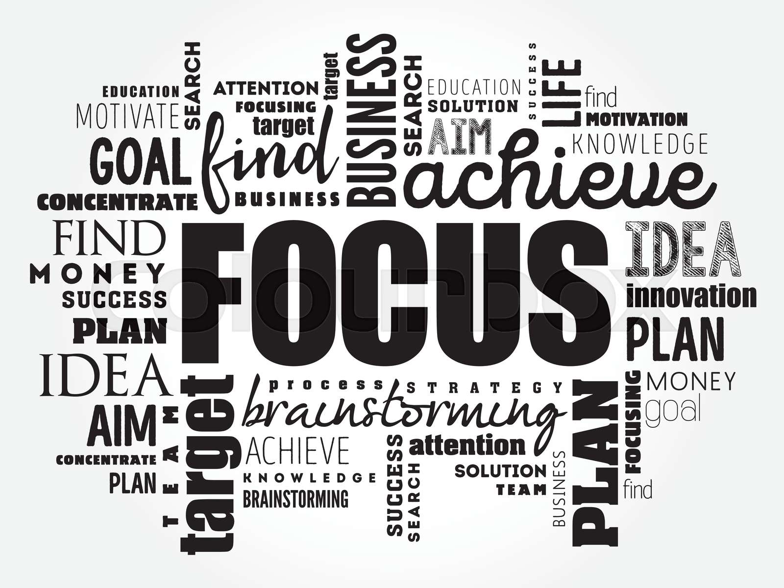 FOCUS word cloud collage | Stock vector | Colourbox