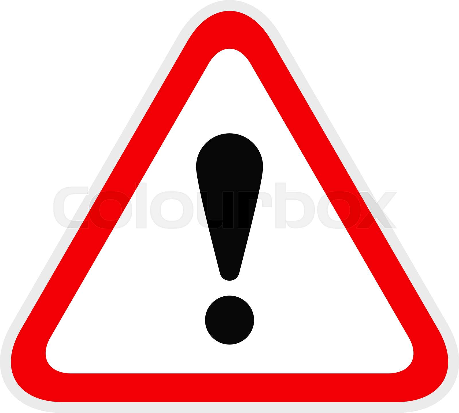 Triangular red Warning Hazard Symbol | Stock vector | Colourbox