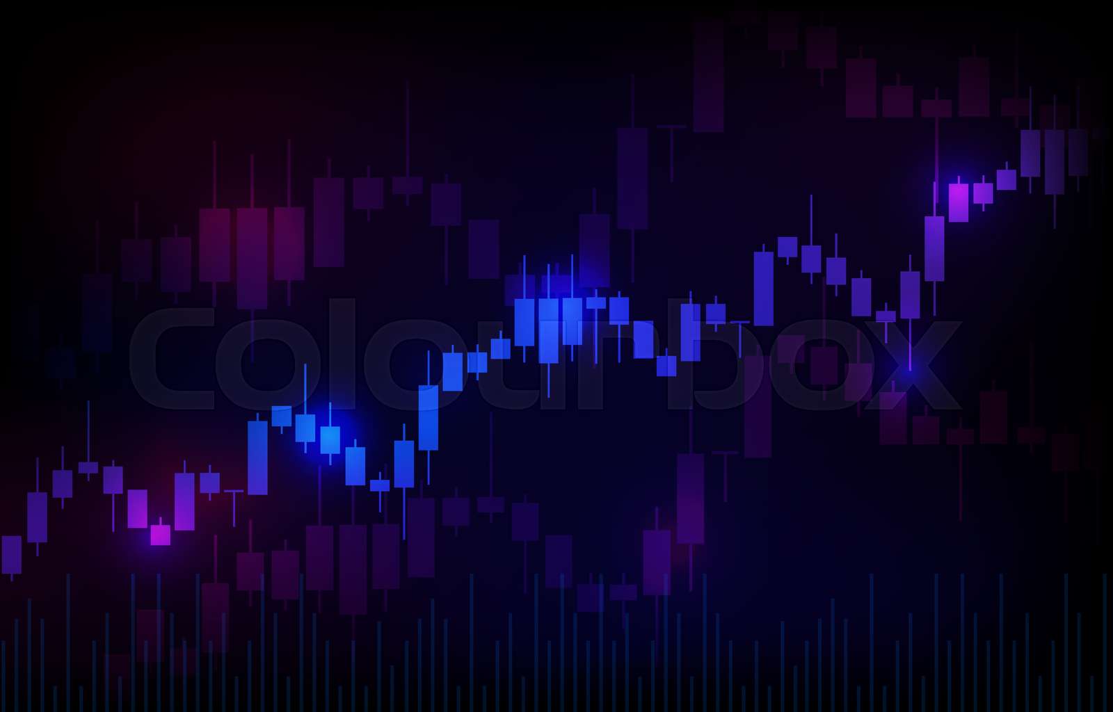 Vector background with stock market candlesticks chart. Forex trading ...