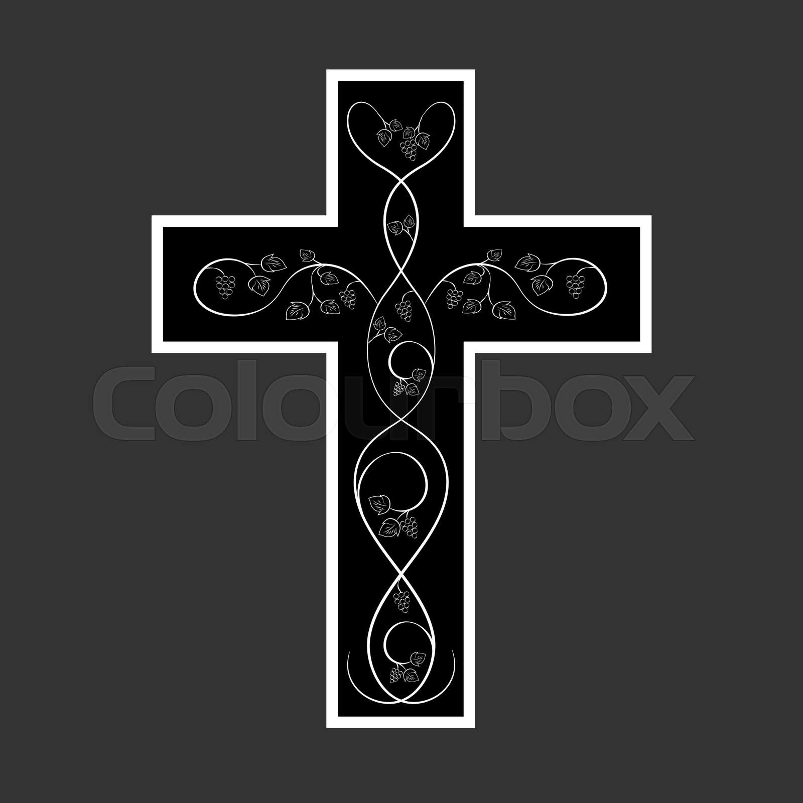 vector illustration of Christian cross on gray background | Stock ...