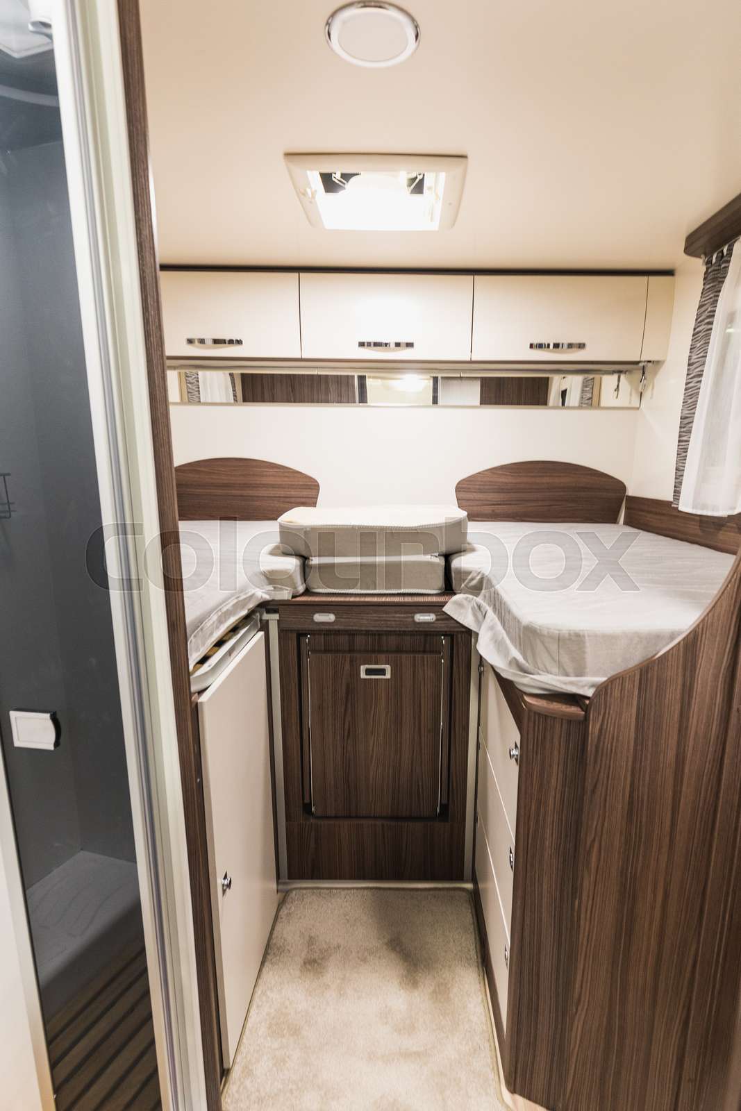 White And Grey Caravan Interior