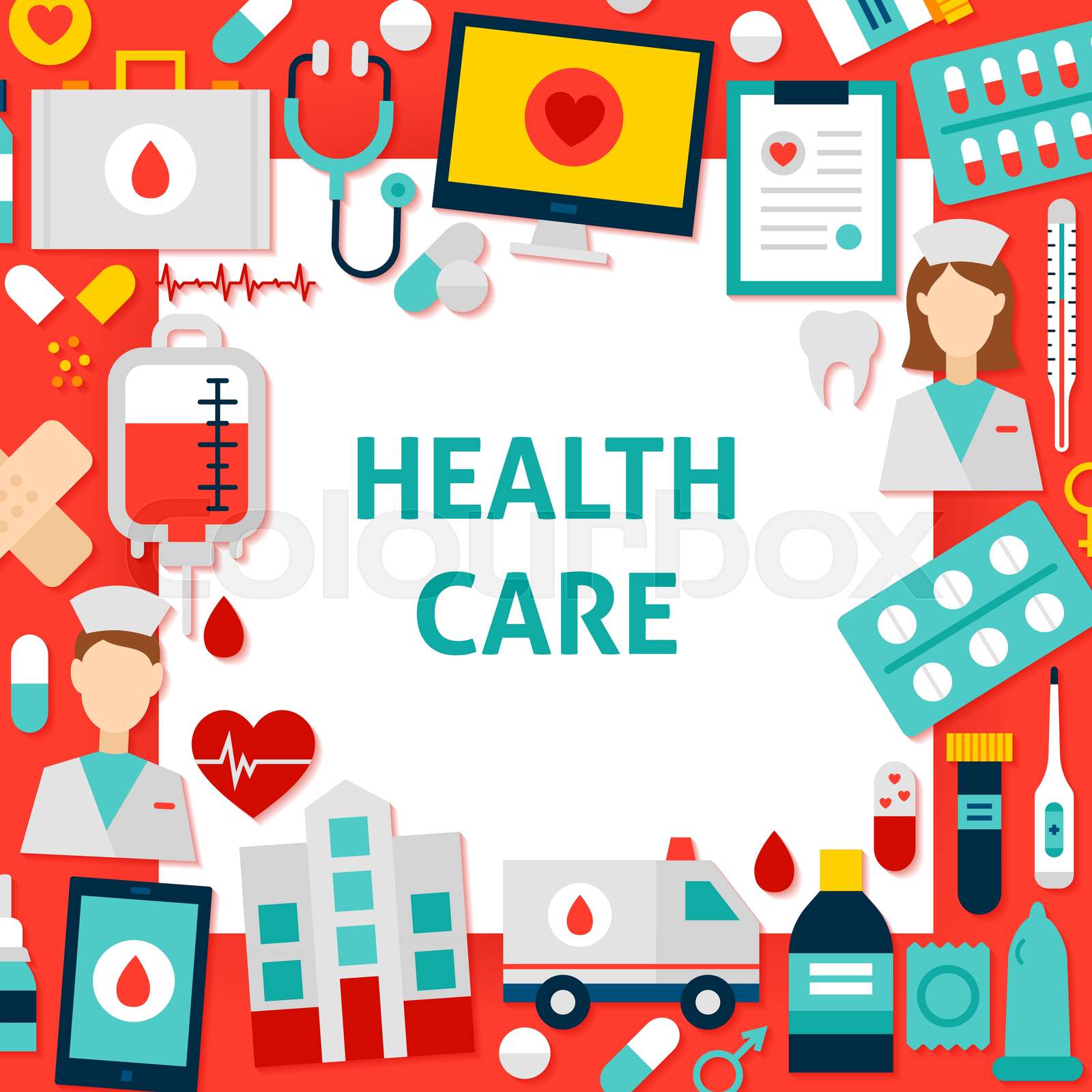 Health Care Paper Template | Stock vector | Colourbox