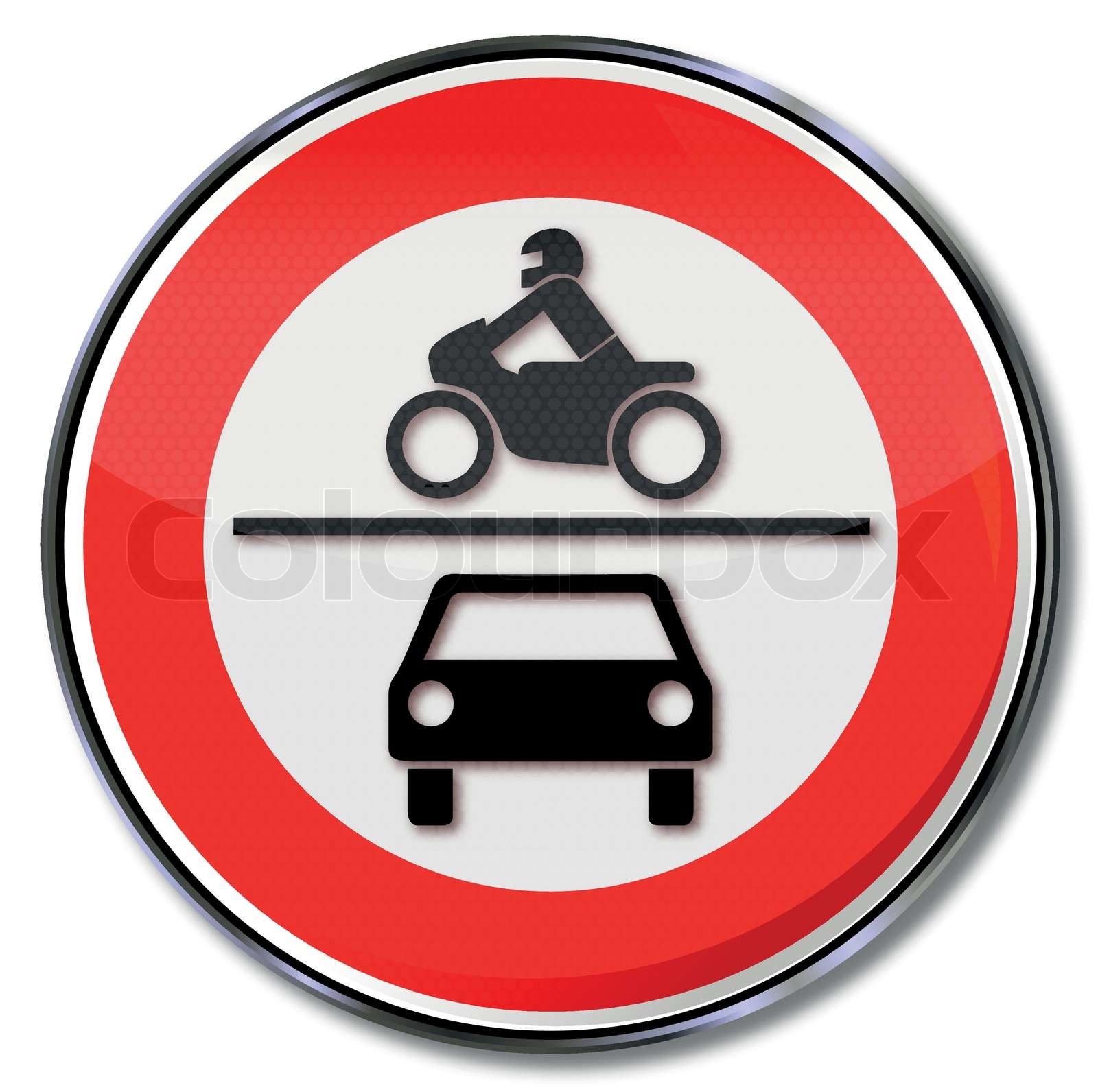 Verkehrsschild Auto und Motorrad | Stock-Vektor | Colourbox