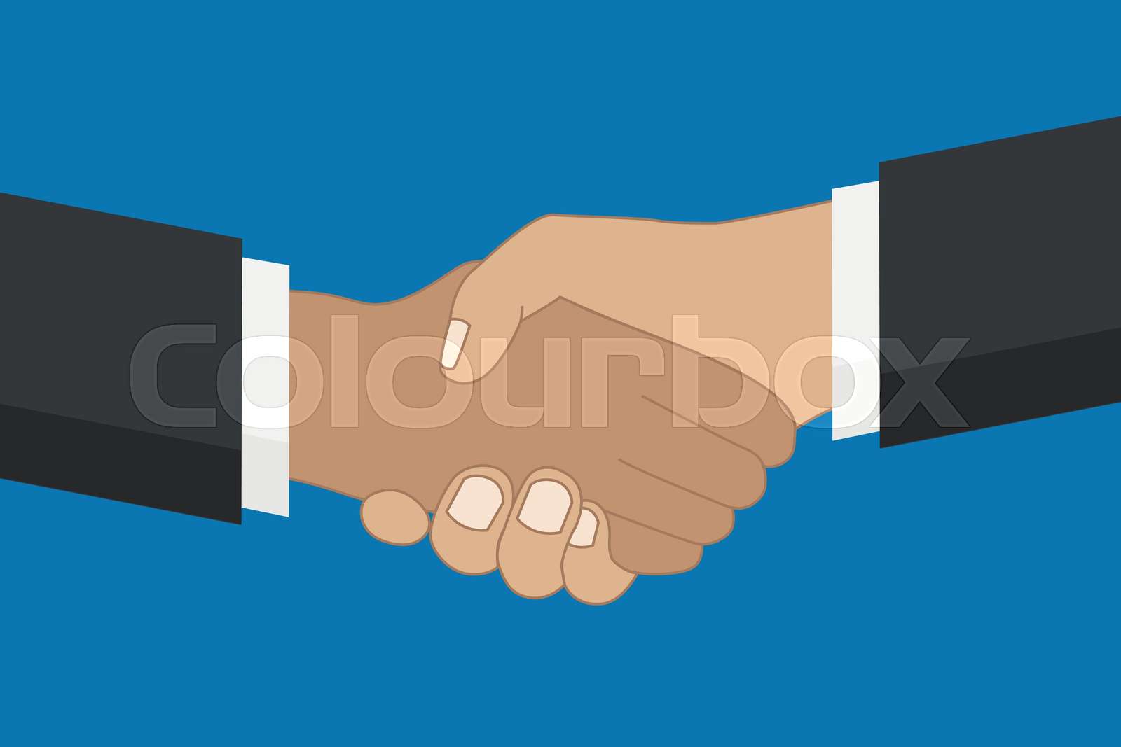 handshake, respect, black | Stock vector | Colourbox