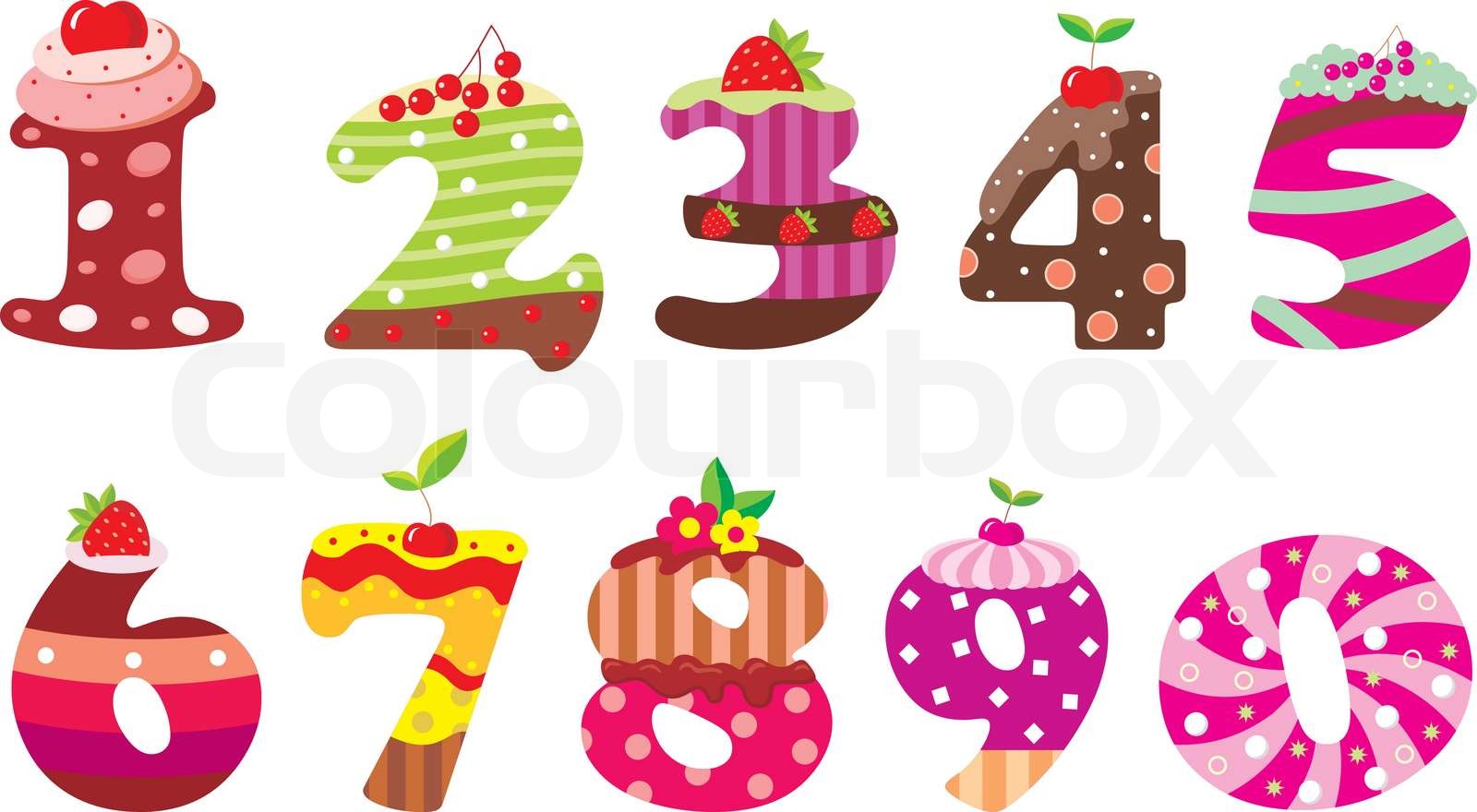 Sweet numbers | Stock vector | Colourbox