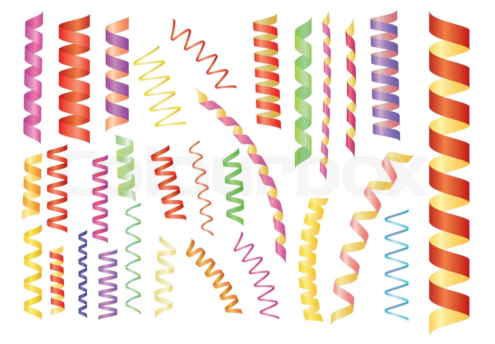 collection of paper streamers over white | Stock vector | Colourbox