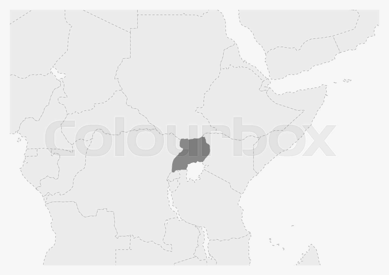 Map of uganda africa