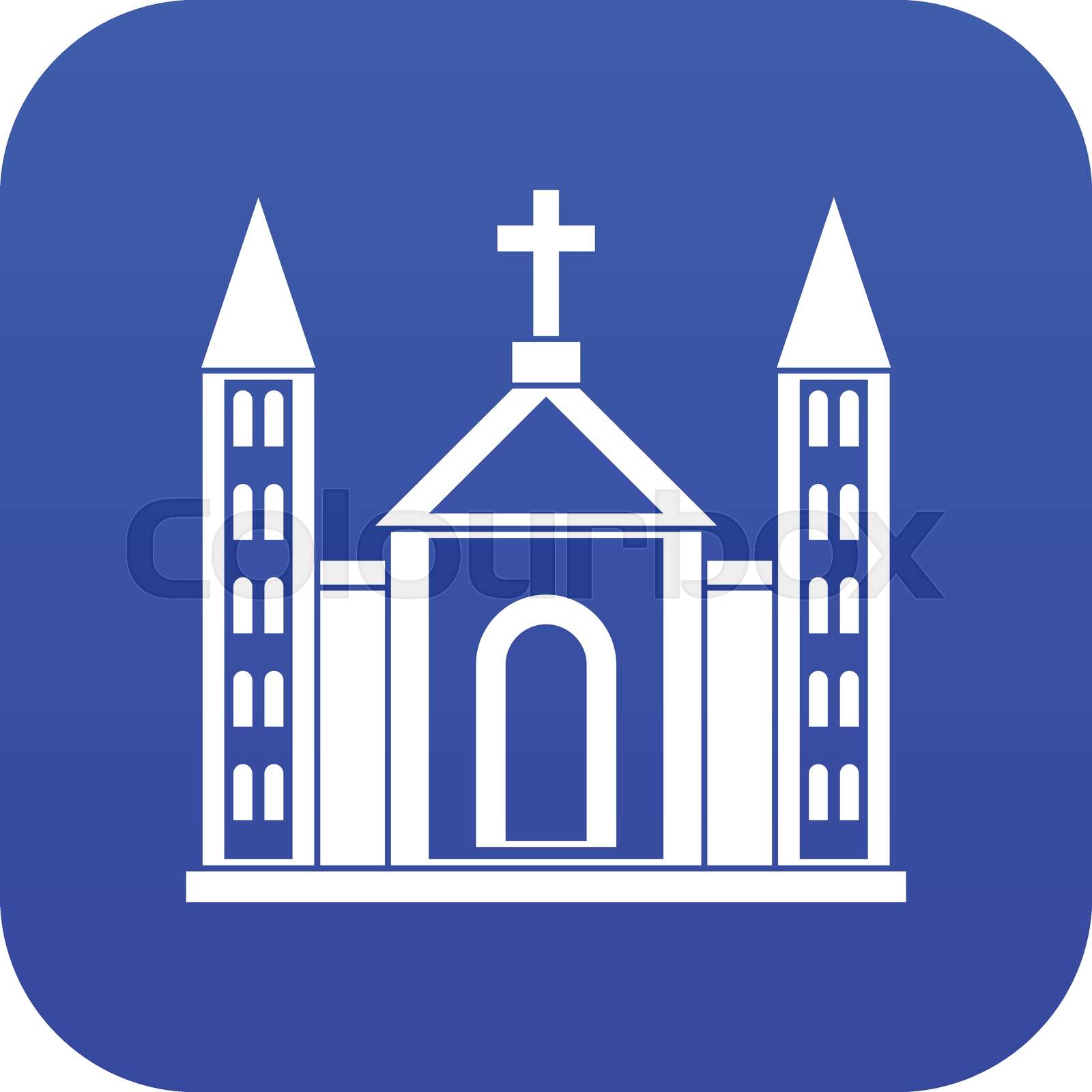 Christian catholic church building icon digital blue | Stock vector ...