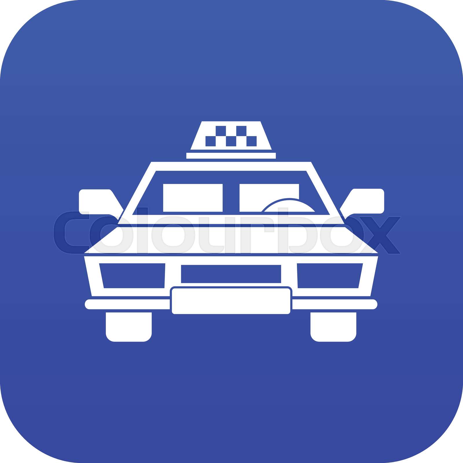Taxi car icon digital blue | Stock vector | Colourbox