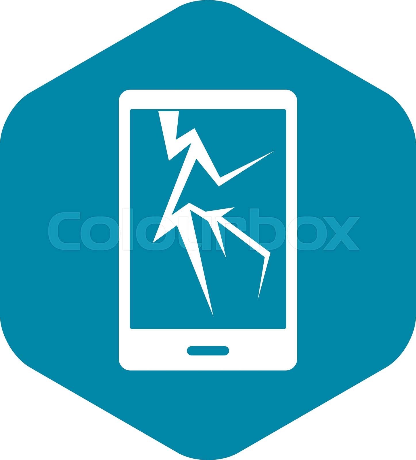Cracked phone icon, simple style | Stock vector | Colourbox