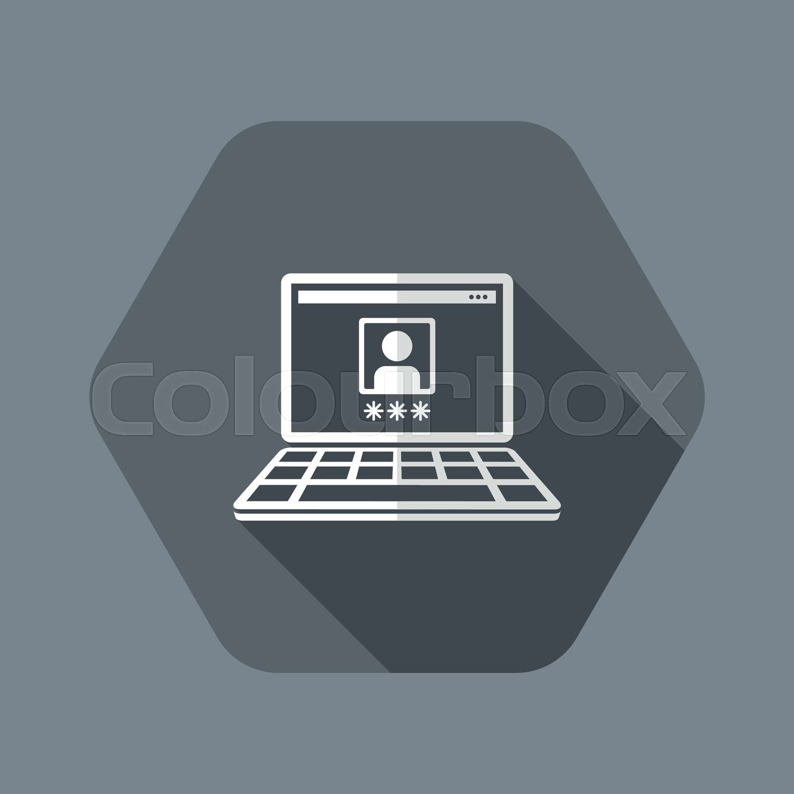 Private computer account - Flat minimal icon | Stock vector | Colourbox