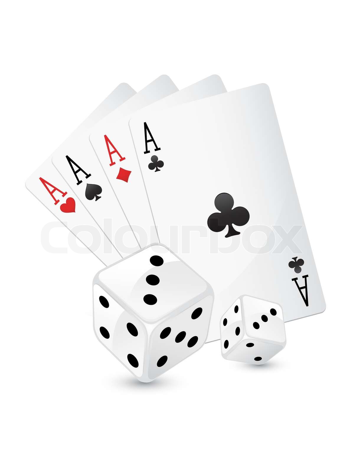 four aces and dice | Stock vector | Colourbox