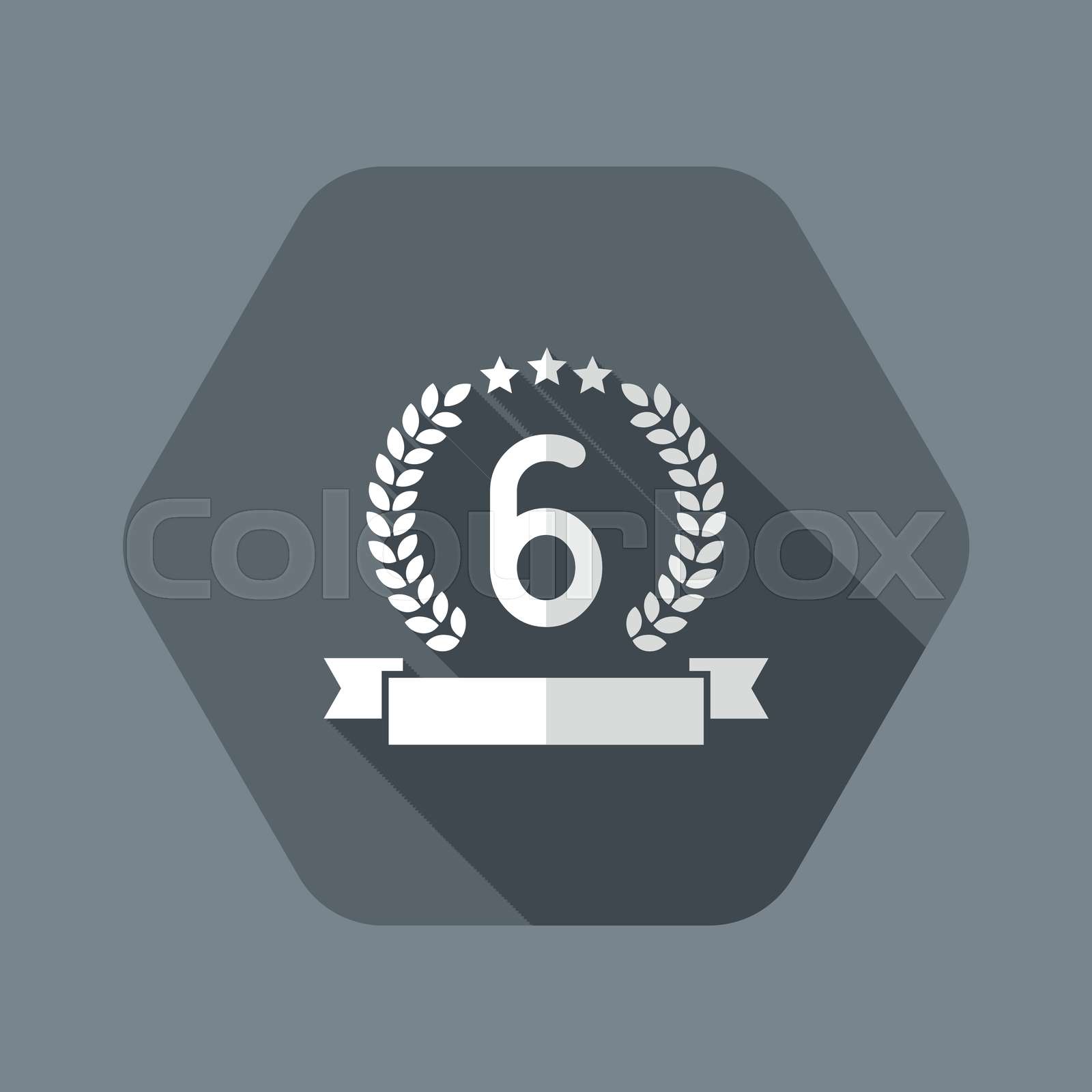 Sixth place winner icon | Stock vector | Colourbox